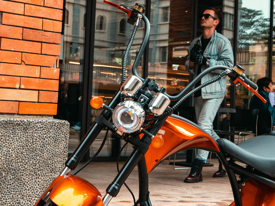 2000W Fat Tire Electric Scooter Chopper - Eahora Two-seat M1 Black